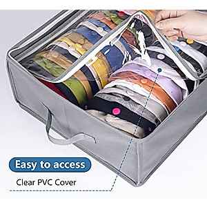 AOODA Large Hat Storage Box for Baseball Caps Organizer, Holds Up to 50 Caps Wide Hat Organizer for Closet with Cardboard, Under Bed Hat Holder, Grey