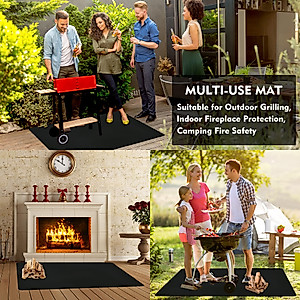 KOYLIM Under Grill Mats for Outdoor Grill - 60 × 45 inches Deck and Patio Protector Double-Sided Fireproof Mat - Oilproof Waterproof BBQ Mat for Under BBQ - Fire Pit Pads Indoor Floor Fireplace Mat