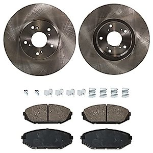 CHONGHAN Brake Rotor Brake Pad Kit Fits Front Solid 2 Wheel Set AWD (Cast Iron)