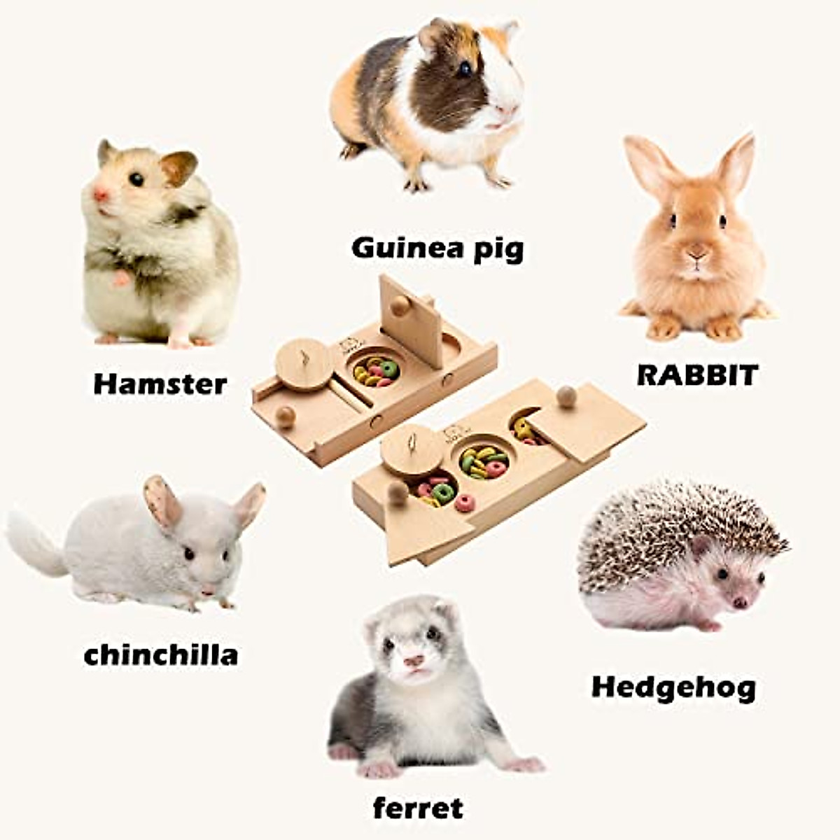 Boomcat Enrichment Foraging Toys,Puzzle Toys for Small Animals,Small pet Interactive Mental,Hide Treats Puzzle Game Hamster,Rabbit,Bunny,Rat,Guinea Pig,Chinchilla,Consume Energy and Relieve Boredom
