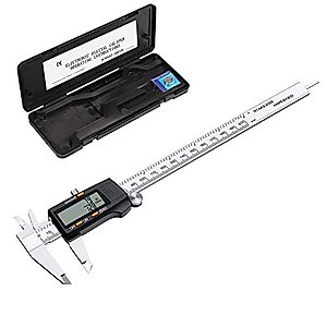 eSynic Digital Vernier Caliper 200 mm/ 8 Inch Stainless Steel Electronic Caliper Fractions/Inch/Metric Conversion Measuring Tool for Length Width Depth Inner Diameter Outer Diameter