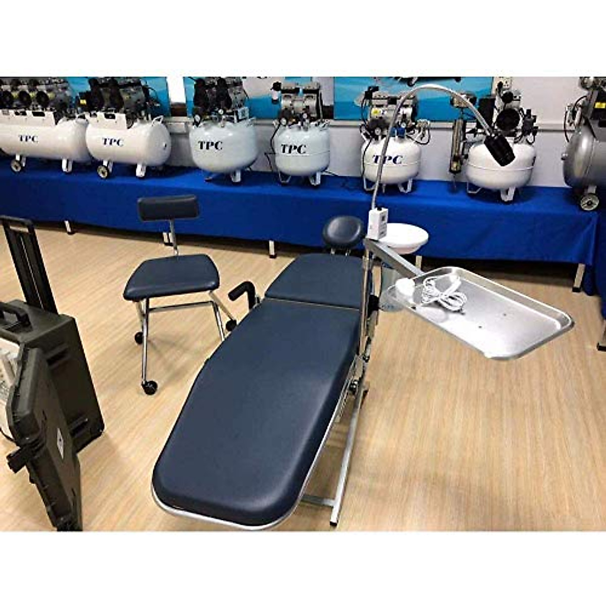 Castanai Patient Chair with Tray with Integrated LED Exam Light with Doctor's Stool Nylon Bag