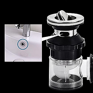 LMMDDP 1Set Basin Flip Drain Stainless Steel Bathroom Vanity Sink ABS Bottle Trap with 80CM Black Pipe Drains Kit Waste Hardware