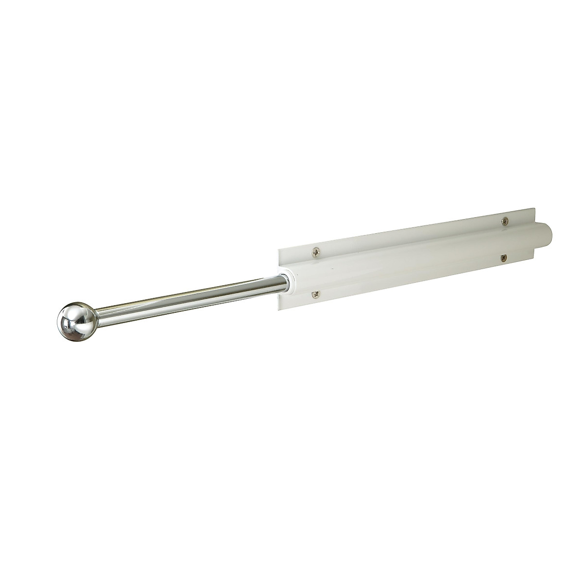 Easy Track RA1204 12 Inch Easily Accessible Metal Sliding Wardrobe Closet Organizer Rod with Installation Hardware Included, White