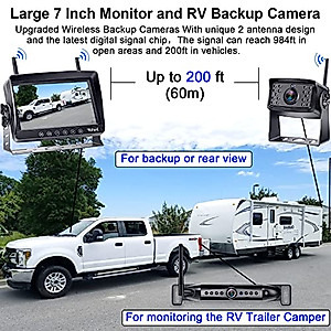 Rohent RV Backup Camera Wireless HD 1080P Bluetooth Trailer Rear View 7 Inch Monitor Recording Waterproof Four Channels Pigtail Wire Adapter for Furrion Pre-Wired RVs R5