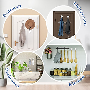 2 Pack Suction Cup Hooks for Shower, Powerful Vacuum Bathroom Suction Holder Removable Reusable Waterproof Suction Hanger Window Glass Door Suction Holder for Bathroom Kitchen Towel Robe (White)