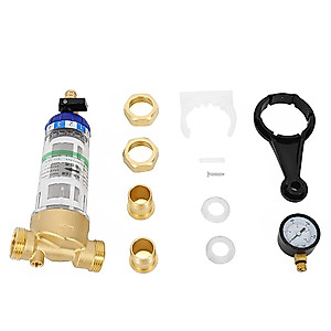3/4" Inch High Flow Rate Reusable Sediment Water Filter Separator Sediment Water Filter Spin Down Mesh System 50℃ Water Filter
