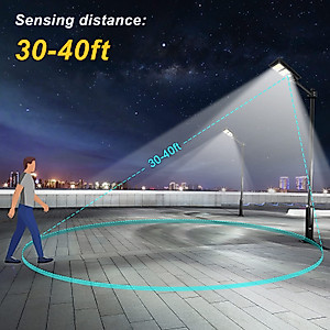 Wstan 6000LM 200W Solar Street Light Outdoor, 568LED Super Bright Solar Flood Lights, with Light Control & PIR Motion Sensor, Dusk to Dawn for Yard Garden, IP65 Waterproof