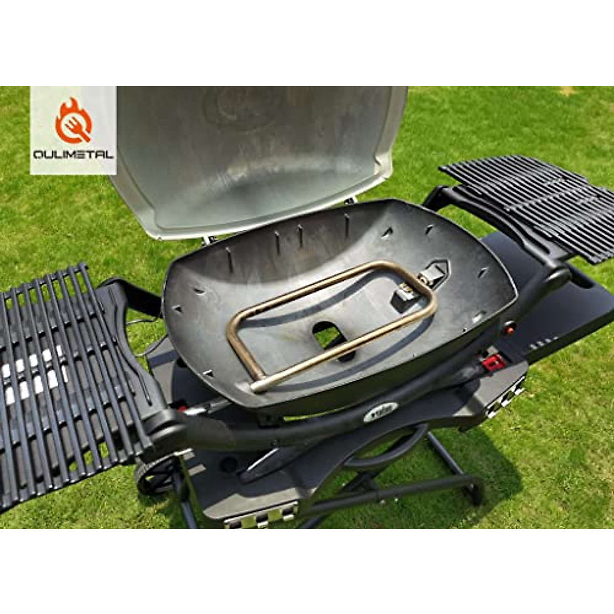 QuliMetal 41862 Grill Burner for Weber Q2200, Q220, Q2000 Q200, 396000, 396001, 396002, 566002, 53060001, 54060001, 304 Stainless Steel Grill Burner Tube Pipe Part for 69956/60041, 20.5 Inch