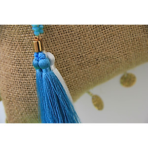 KarensLine Handmade Evil Eye Beach Bags Eco Friendly Bags Shoulder Bag Women Zipper Closure Wipeable Inner Lining