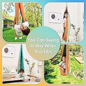 Sensory Swing Indoor Outdoor for Kids, Therapy Swing for Kids, Swing Hammock for Child & Adult with Autism（Double Layer）
