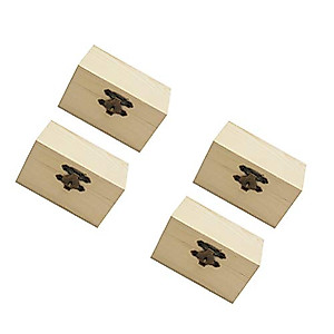 NUOBESTY Unfinished Wooden Boxes 5-Pack Wood Jewelry Boxes Desktop Organizer Gift Case for DIY Projects, Home Decor, Storage Tray