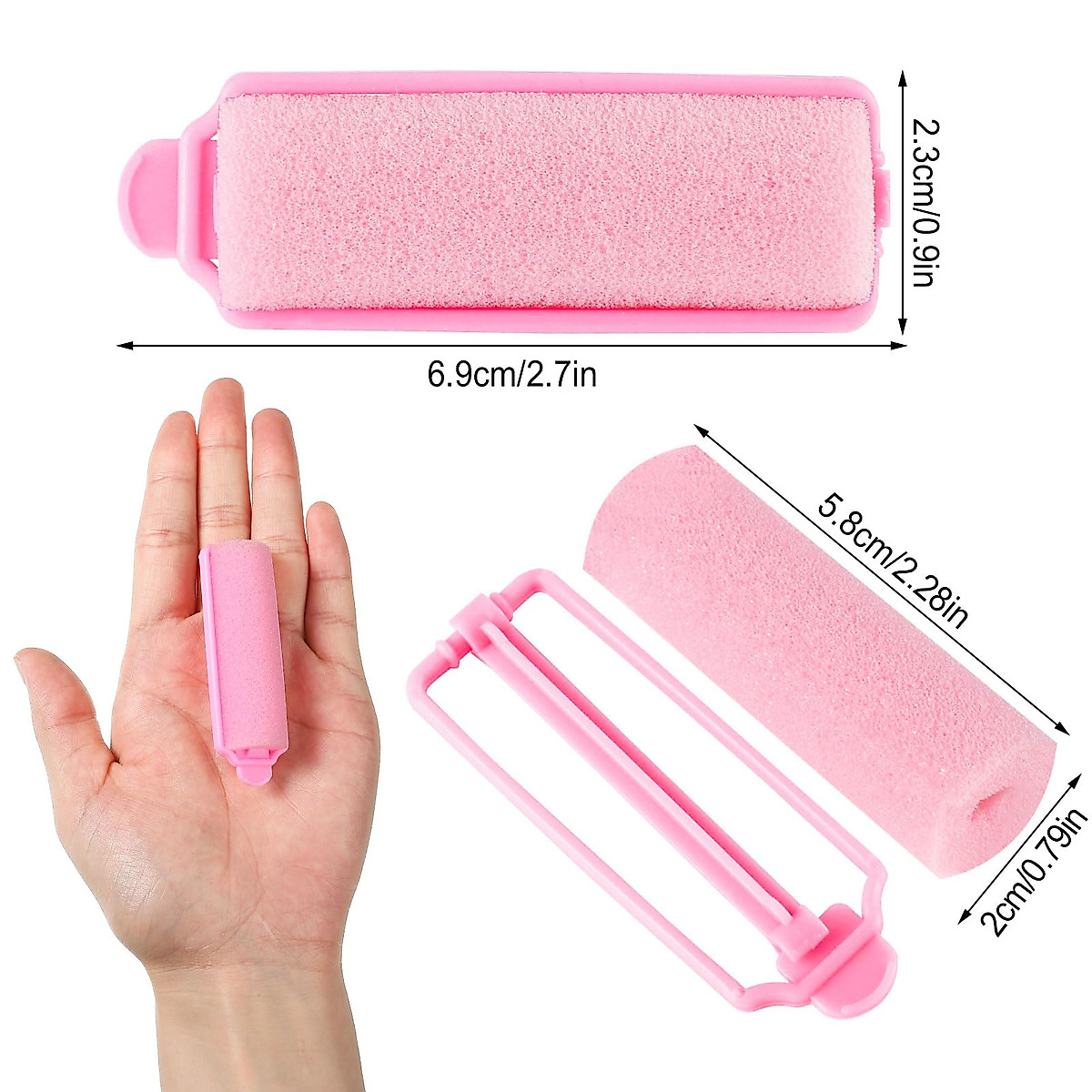 12 Pcs Foam Sponge Hair Rollers 2.4 Inch Hair Curlers to Sleep In Soft Sleep Rollers Hair Curlers for Curls Style Heatless Hair Curler Christmas Party Hairstyles