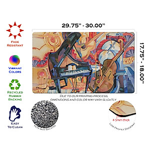 Toland Home Garden 800317 The Orchestra Music Door Mat 18x30 Inch Piano Outdoor Doormat for Entryway Indoor Entrance