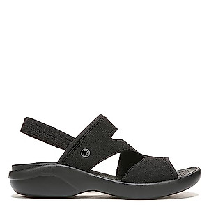 BZees Womens Cleo Strappy Sandal, Black, 8 Wide US