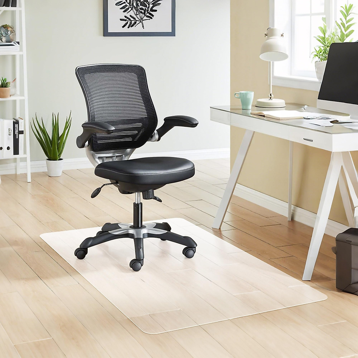 HOMEK Crystal Clear Chair Mat for Hardwood Floor, 48”x 36” Office Chair Mat for Hard Floor, 1/8” Thick Floor Protector Mat