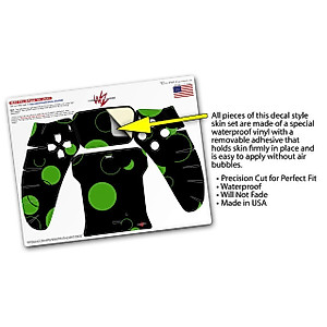 WraptorSkinz Skin Wrap compatible with Sony PS5 DualSense Controller Lots of Dots Green on Black (CONTROLLER NOT INCLUDED)