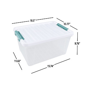 Gainhope 6 Pack 35 L Clear Plastic Storage Bin, Latch Storage Box with Lid