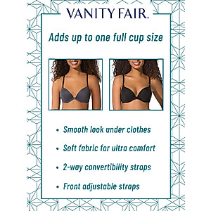Vanity Fair Ego Boost, Adds Up to One Full Cup Size, Underwire Push Up Bras for Women, Tenderness Jacquard, 38B