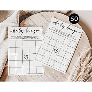 All Ewired Up 50 Baby Shower Bingo (50-Cards) Fun Baby Shower Game Activity, Gift, Gender Neutral Boy or Girl, Minimalist