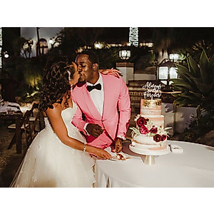 Always and Forever Wedding Cake Topper, Silver Glitter After All This Time Always Wedding Cake Topper