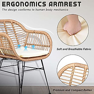 PAOLFOX 3 Piece Patio Set,Outdoor Bistro Set,Balcony Furniture,Wicker Patio Chairs,Patio Furniture,Backyard Furniture,Front Porch Furniture,Outdoor Chairs Set of 2