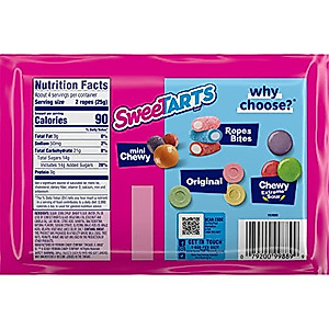 SweeTARTS Ropes, Candy, Tangy Strawberry, Soft and Chewy, Back to School Sweet Treat, 3.5 oz, 12 ct