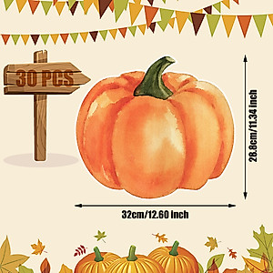 30 PCS Pumpkin Paper Place Mats Fall Disposable Table Placemats Thanksgiving Autumn Party Tablemats Orange Paper Table Mats for Harvest Halloween Holiday Table Decor Kitchen Home 12.6 x 11.3 inch