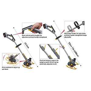 PATIOX Weed Wacker Cordless - Electric Weed Trimmer Rechargeable 3 in 1 - Two 4.0 Ah Battery Powered Weed Whacker Cordless 20V Grass Trimmer with Blade and Charger (A-Classic-1)