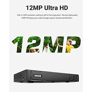 ANNKE 12MP 16 Channel PoE NVR with 2TB Hard Drive, Ultra HD Home Security Network Video Recorder Supports 12MP/8MP/5MP/6MP/4MP ANNKE PoE IP Cameras, 24/7 Surveillance Recording, 4CH AI Features