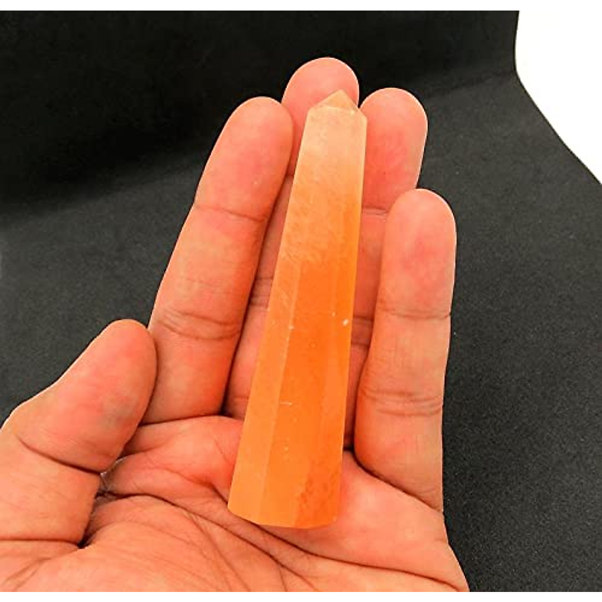 Orange Selenite Crystal Towers ~ Natural Healing Crystal Point Obelisk for Reiki Healing and Crystal Grid (2" to 3" INCH)