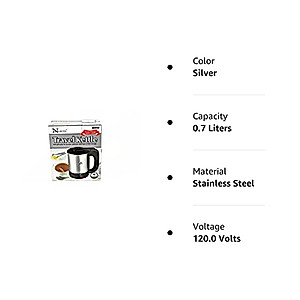 Narita International Electric Hot Pot Water Kettle 1000W Dual Voltage 120V/240V 0.5L (NTK-005) Home Supply Maintenance Store