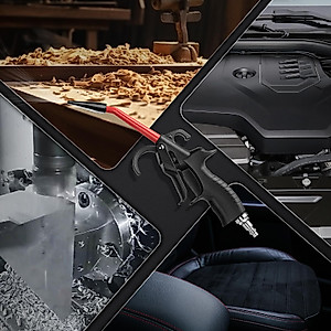 Air Blow Gun 290 Max PSI Air Blower for Compressor, 1/4" Air Inlet Air Nozzle Blow Gun Air Flow Trigger, Air Blower Gun with Rubber Tip Adapt to Air Compressors for Car Clean Care Detail Dust Removal