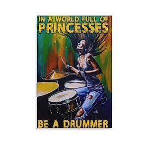 In A World Full of Princesses, Be A Douchebag, Poster Or Canvas, Drummer Girl Wall Art, Drummer Gift Canvas Art Poster And Wall Art Picture Print Modern Family Bedroom Decor Posters 12x18inch(30x45cm)