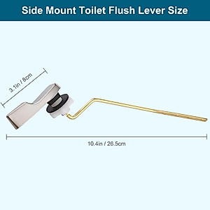 Hygie Rinse Universal Toilet Handle Replacement, Brushed Nickel Side Mount Toilet Trip Lever Repair Kit with Flapper Chain, Compatible with American Standard/Mansfield Toilet