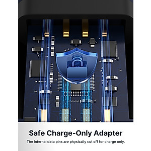 JSAUX USB Data Blocker, (4-Pack) USB-A Defender Only for Quick Charge, Protect Against Juice Jacking, Refuse Hacking Provide Safe Charging- Black