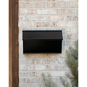 Architectural Mailboxes Woodlands Galvanized Steel Wall Mount Mailbox, L4010WBAM, Black, Medium Capacity