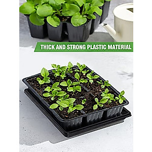 ANPHSIN Plant Growing Trays- 10 Pack 10.6” × 10.6” No Drain Holes Microgreens Growing Trays, Thickened Garden Plant Seed Starter, Indoor Greenhouse Seedling Propagation Trays for Wheatgrass