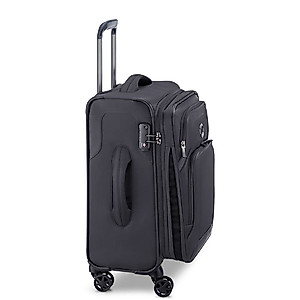 Delsey Mixed OPTIMAX LITE 55CM Slim 4 Double Wheels Cabin Trolley CASE, Black, standard size