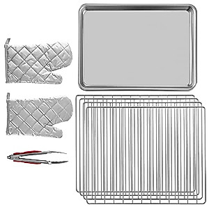 VEVOR Commercial Convection Oven, 47L/43Qt, Half-Size Conventional Oven Countertop, 1600W 4-Tier Toaster w/Front Glass Door, Electric Baking Oven w/Trays Wire Racks Clip Gloves, 120V