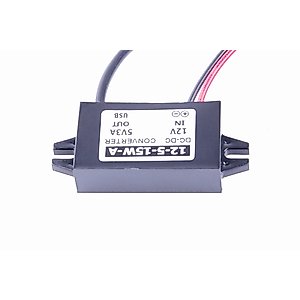 KNACRO DC-DC 12V to 5V 3A Step-Down Power Supply Module Car Power Converter Module A Type USB Female Output Port Over-Temperature Over-Current Short Circuit Protection