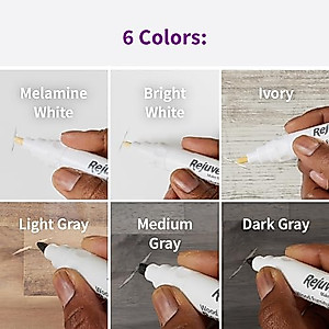 Rejuvenate Exact Match Wood Furniture & Floor Repair Markers, 6 Count, White/Gray Markers Cover All Scratches, Scuffs And Damage To Wood Furniture And Flooring