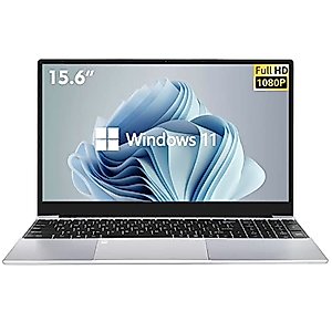 VGKE [Windows 11 Home] B15 Windows 11 Laptop with Fingerprint Reader, 15.6" Full HD 1920*1080 IPS, Intel Celeron J4125 Processor, 12GB RAM LPDDR4, 256GB SSD, Backlit Keyboard