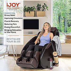 Human Touch iJOY Total Massage FlexGlide Full Body Massage Recliner Chair - Your Home Personal Massager - Targeted Compression Air Cells, Foot Calf Back & Shoulder Relief - 2 Year Warranty - Espresso