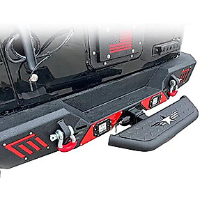 YZONA Universal Bumper Hitch Step Trailer with Brake Light for 2 Inch Receiver Compatible with Pickups Trucks ATVs SUVs Vans, with U-Bolts Stabilize & Pin Lock, Tow Rear Guard Protector bar