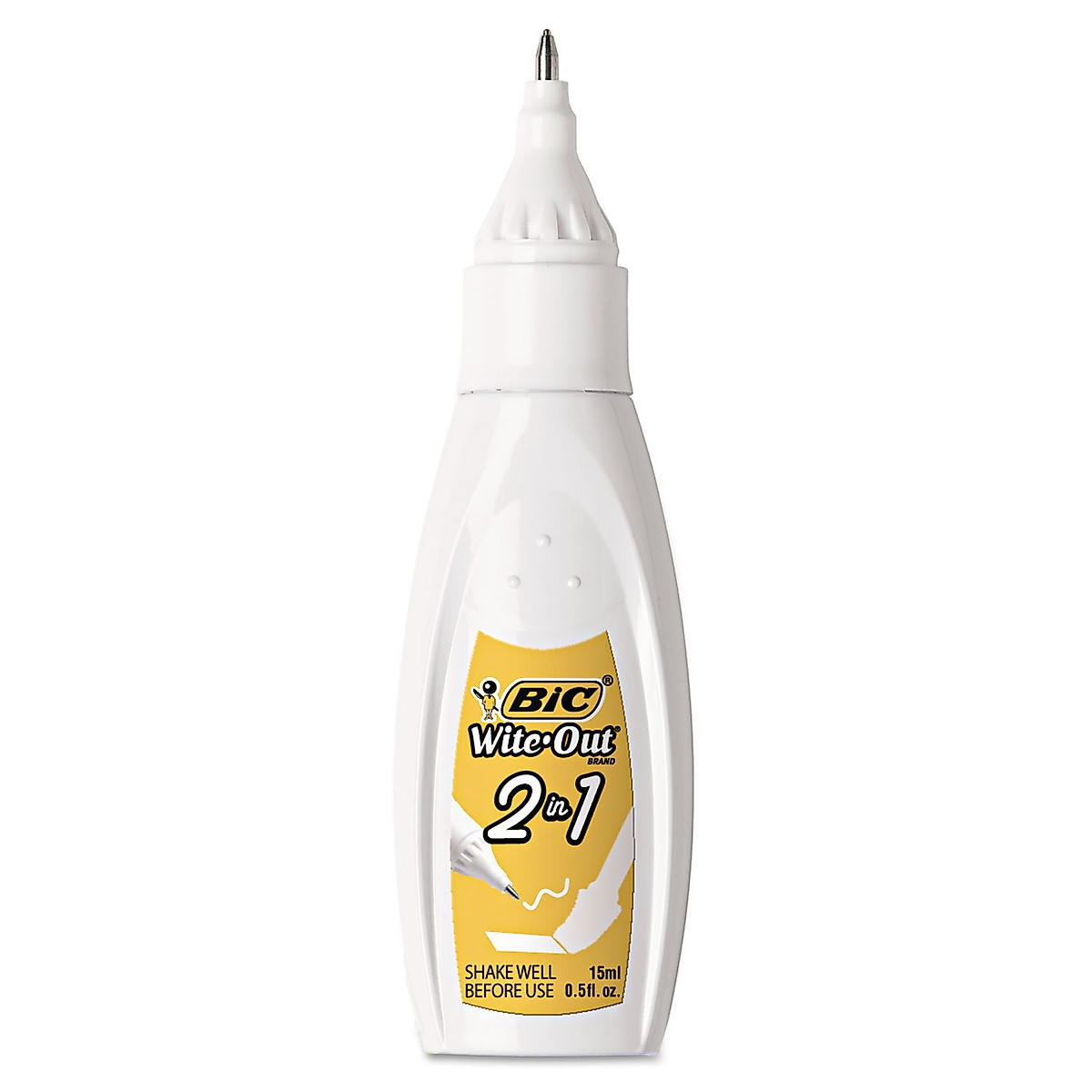 BIC 15ml Bottle Wite-Out 2 in 1 Correction Fluid (BICWOPFP11),White