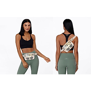 Clear Belt Bag Clear fanny pack stadium approved for Women Men with Adjustable Strap Clear Crossbody Bag Waist Bag for Concerts Sports Travelling Hiking Running (BEIGE)