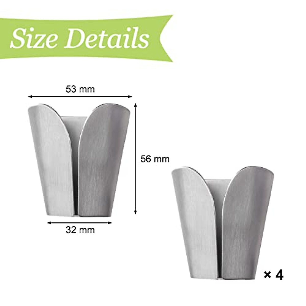 UFURMATE Towel Hooks, 4Pcs Self-Adhesive Towel Hooks Stainless Steel Kitchen Towel Holders Tea Towel Hangers Wall Mounted for Kitchen, Bathroom, Shower