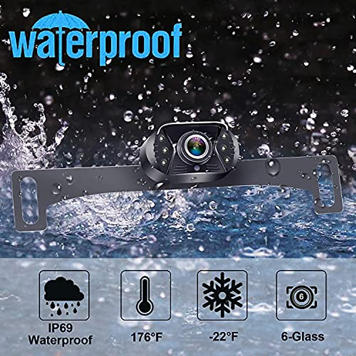 Yakry Backup Camera for Car HD 1080P 4.3 Inch Monitor Rear View System Reverse Cam Kit Truck SUV Minivan Easy Installation Plug and Play Waterproof Night Vision DIY Grid Lines Y11