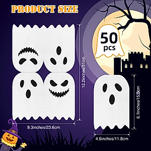 FZR Legend 50 Pack Halloween Party Napkins Ghost Paper Napkins, Halloween Cocktail Napkins Disposable Napkins for Halloween Party Supplies Decorations